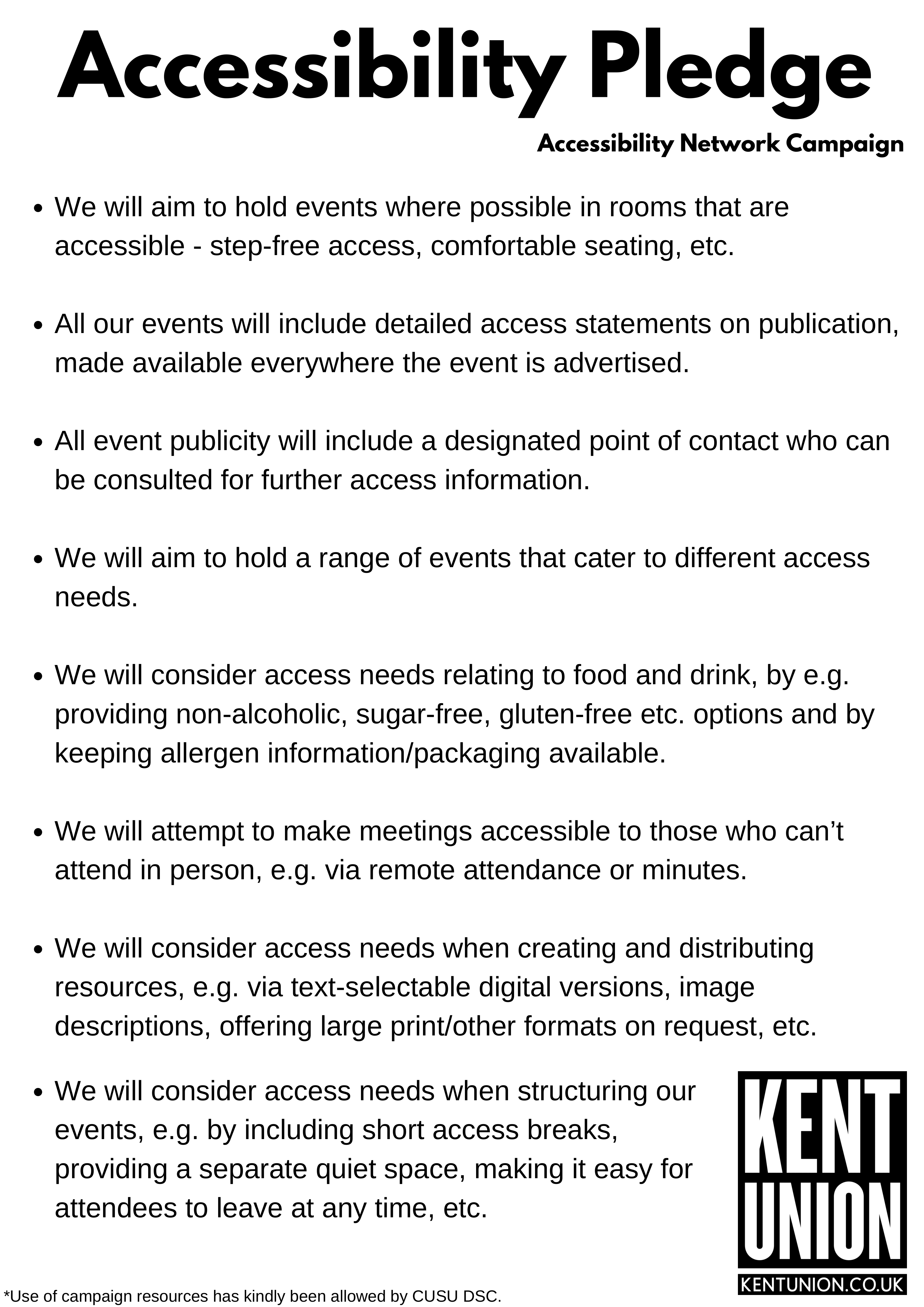 What is the Accessibility Pledge? | Kent Students’ Union